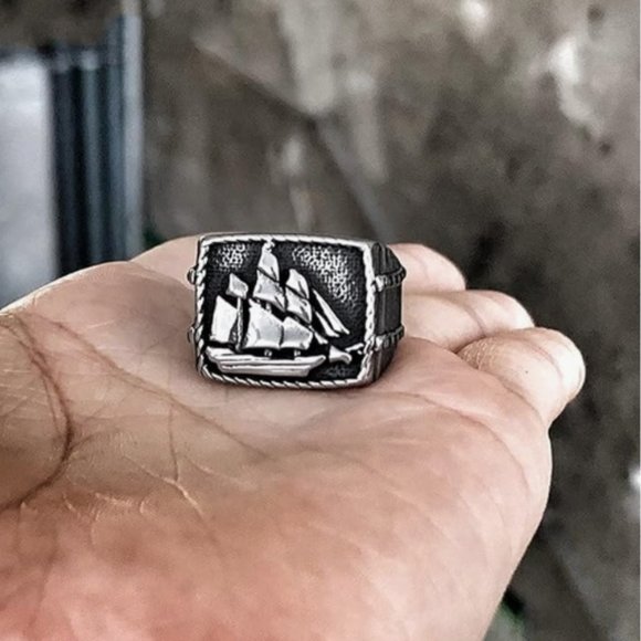 Accessories | Stainless Steel Viking Pirate Ship Ring | Poshmark